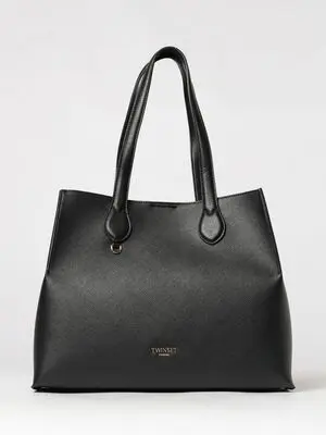 TWINSET Saffiano Synthetic Leather Tote Bag With Double Handle