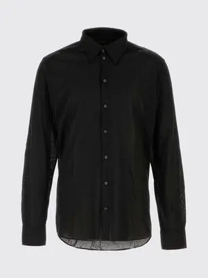 Dolce & Gabbana Slim Fit Pure Silk Shirt With French Collar And Curved Hem