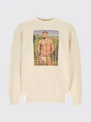 JW Anderson Relaxed Fit Graphic Print Jumper In Cotton With Crew Neck - Ecru