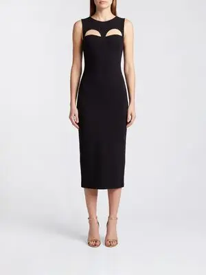 Elisabetta Franchi Off-the-shoulder Midi Sheath Dress With Cut-out Details