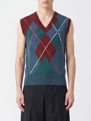 VIVIENNE WESTWOOD Argyle Wool-blend Knitted Vest With Embroidered Orb Logo