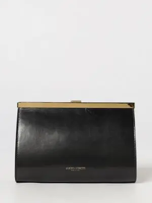 Alberta Ferretti Smooth Leather Clutch With Metallic Trim