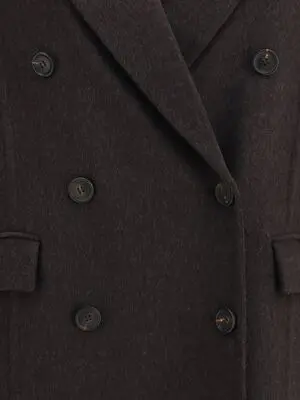 Brunello Cucinelli Long Double Breasted Overcoat - Brown