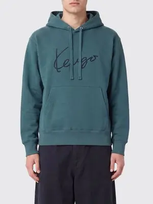 Kenzo Cotton Hoody With Contrast Logo - Grey