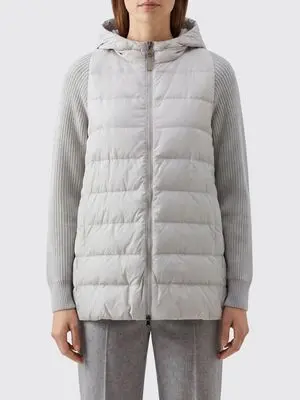 Brunello Cucinelli Short Quilted Nylon Hooded Puffer Jacket With Zip Closure
