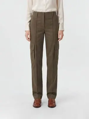 Burberry High-waisted Slim Fit Cotton-blend Cargo Trousers