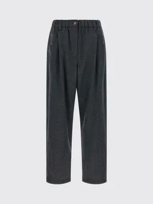 Brunello Cucinelli High-waisted Straight-leg Wool-blend Trousers - Grey