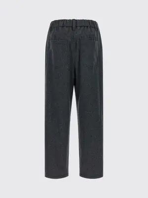 Brunello Cucinelli High-waisted Straight-leg Wool-blend Trousers - Grey