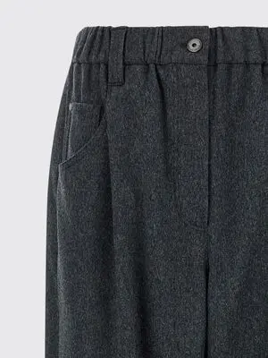 Brunello Cucinelli High-waisted Straight-leg Wool-blend Trousers - Grey
