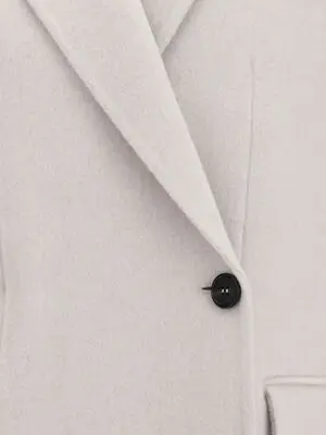 Brunello Cucinelli Short Double-breasted Pure Merino Wool Blazer With Peak Lapels - White