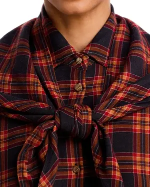 Essentiel Antwerp Kiss Oversized Printed Shirt With Removable Scarf