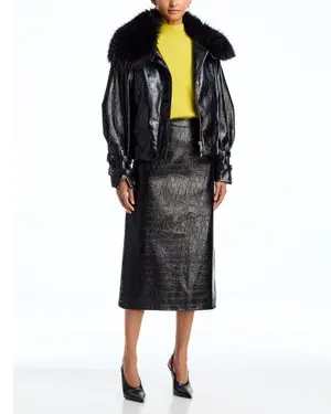 Essentiel Antwerp Kabuki Faux Leather Bomber Jacket