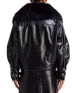 Essentiel Antwerp Kabuki Faux Leather Bomber Jacket