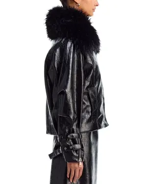 Essentiel Antwerp Kabuki Faux Leather Bomber Jacket