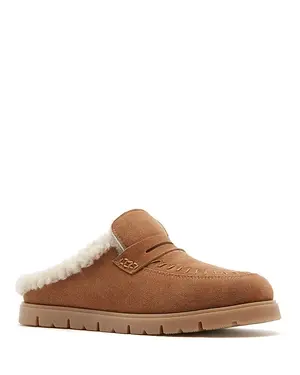 La Canadienne Echo Shearling Mules - Caramel