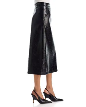 Essentiel Antwerp Kind Faux Leather Midi Skirt