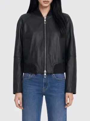 Sportmax Amour Cropped Lambskin Bomber Jacket - Black