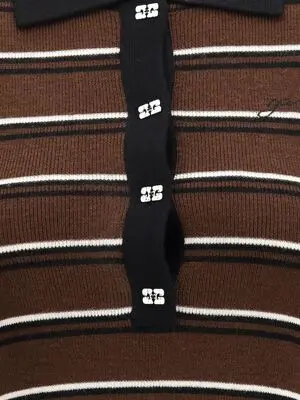 GANNI Striped Knit Dress