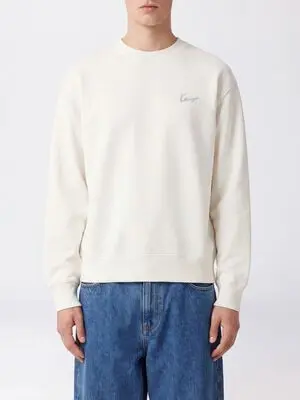 Kenzo Crewneck Cotton Sweatshirt With Contrast Logo Print On The Chest - White