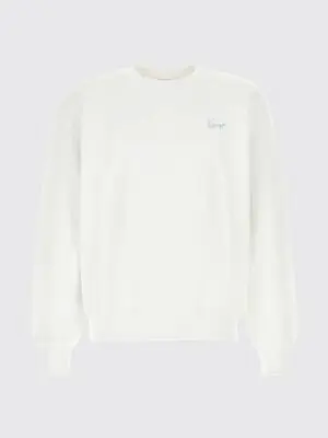 Kenzo Crewneck Cotton Sweatshirt With Contrast Logo Print On The Chest - White