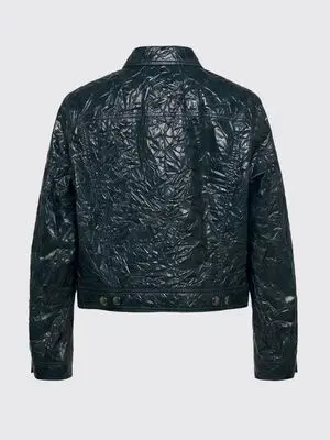 Marni Crinkled-effect Faux Leather Cropped Jacket With Buttons