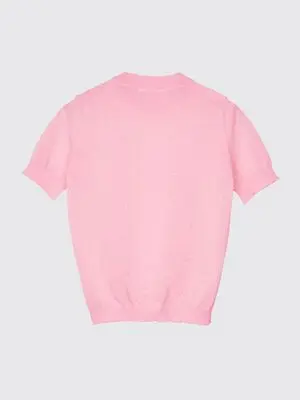 Cecilie Bahnsen Polyamide And Ramie Blend Short-sleeved Crew Neck Top - Pink