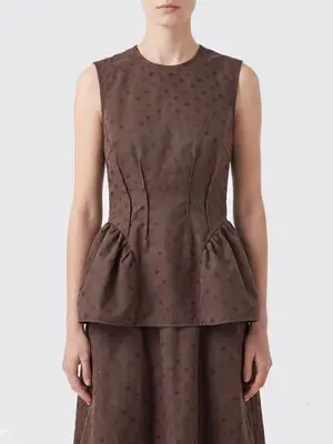 Cecilie Bahnsen Floral Peplum Sleeveless Top