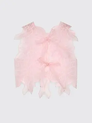 Cecilie Bahnsen Bow Detail Sheer Crop Top