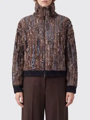 Brunello Cucinelli Sequin Zip-up Cardigan - Brown