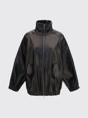 Brunello Cucinelli Relaxed Fit Lambskin Leather Bomber Jacket With High Neck - Grey
