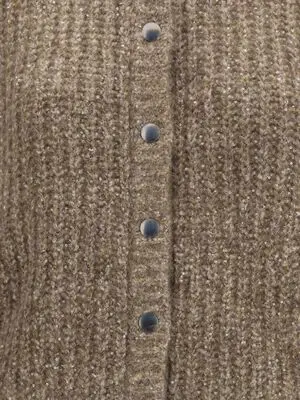 Brunello Cucinelli Abstract Pattern Fine Knit Crewneck Cardigan