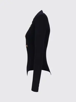 Elisabetta Franchi Long Sleeve Plunge Bodysuit - Blue