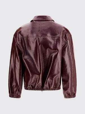 COURREGES Cropped Patent-effect Coated Cotton Jacket With Zip