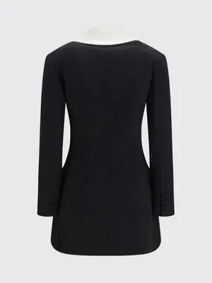 SELF-PORTRAIT Double-breasted Blazer Mini Dress In Wool With Jewelled Buttons