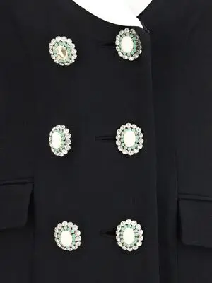 SELF-PORTRAIT Double-breasted Blazer Mini Dress In Wool With Jewelled Buttons