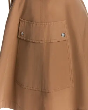 Moncler Cotton Blend A-line Mini Skirt - Open Brown