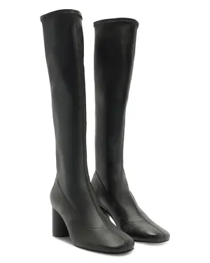 Farm Rio Classic Leather Knee High Boots - Black