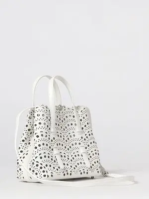 Alaïa Small Mina Perforated Leather Handbag - White
