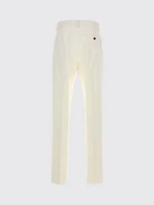 FERRAGAMO Slim Fit Cotton And Cashmere Tailored Trousers With Concealed Closure