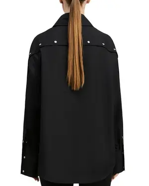 Derek Lam 10 Crosby Carine Poplin Snap Detail Shirt