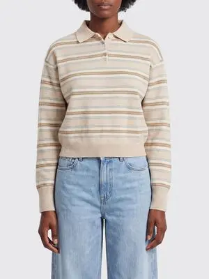 Guest In Residence Striped Cashmere Long-sleeve Slim Fit Polo Jumper - Beige