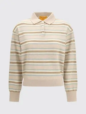 Guest In Residence Striped Cashmere Long-sleeve Slim Fit Polo Jumper - Beige
