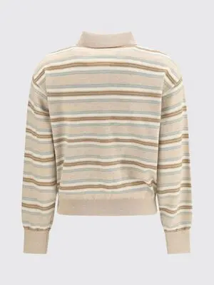 Guest In Residence Striped Cashmere Long-sleeve Slim Fit Polo Jumper - Beige