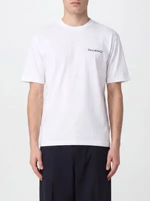 Dsquared2 Cotton T-shirt With Graphic Print And Contrasting Logo - White