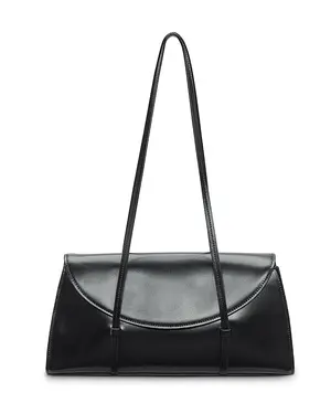 REFORMATION Elena Medium Leather Shoulder Bag - Black