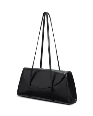 REFORMATION Elena Medium Leather Shoulder Bag - Black