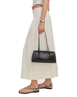 REFORMATION Elena Medium Leather Shoulder Bag - Black