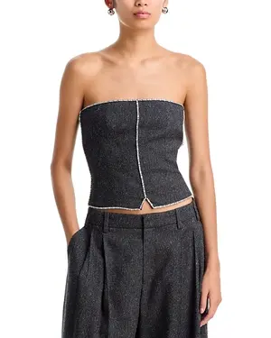Alexander Wang Embellished Strapless Bustier Top