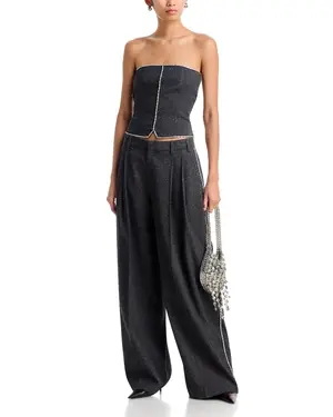 Alexander Wang Embellished Strapless Bustier Top