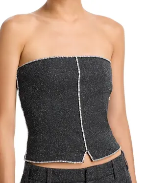 Alexander Wang Embellished Strapless Bustier Top